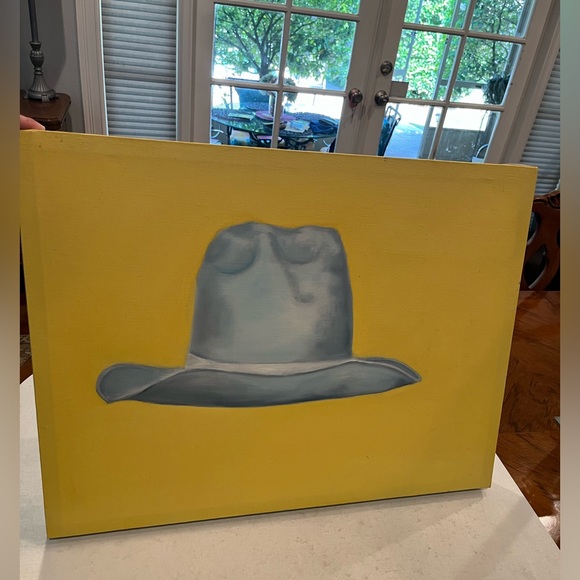 Vintage | Wall Decor | Vintage Hand Painted Stetson Style Cowboy Hat ...
